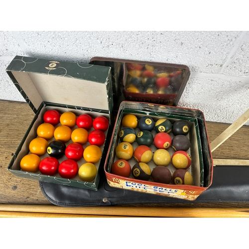 6 As New Pool Cues and More Used Cues inc. Superleague 21oz 4 Piece ...