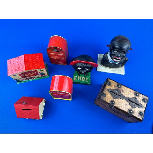 Seven Vintage Novelty Money Boxes