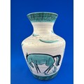 Mid-Century Mark Valcera Swiss Studio Pottery Vase depicting Stylised Horse
