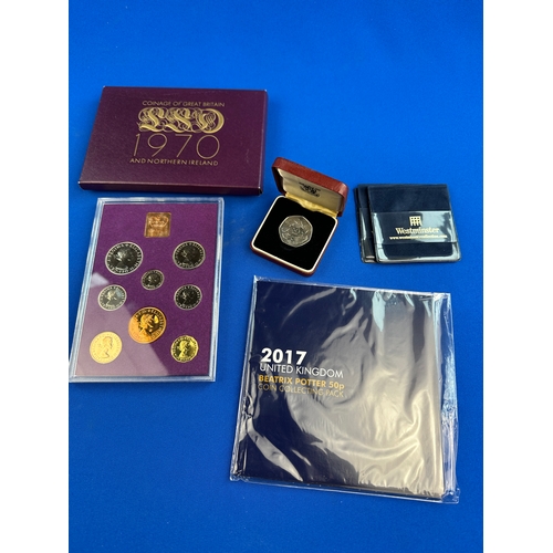 1970 Uncirculated Coin Set, 2017 BeatrixPotter Uncirculated 50p Set ...