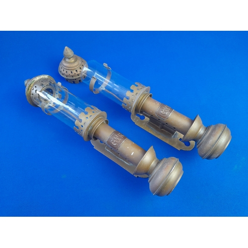 Pair of GWR Great Western Railway Carriage Lamps