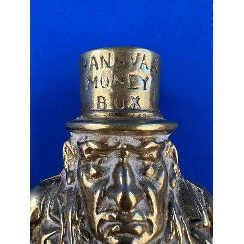 Vintage Brass Paul Kruger Transvaal Money Box