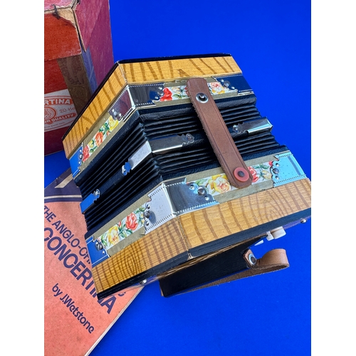 Vintage East German Concertina with Music Book