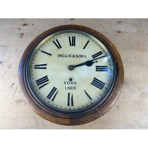 Antique Inglis & Son Wall Clock - York LNER