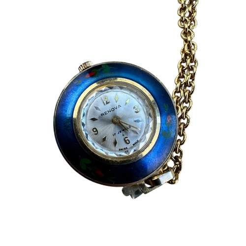 Two 1970's Ladies Pendant Watches and Chains by Halcyon and Renova ...