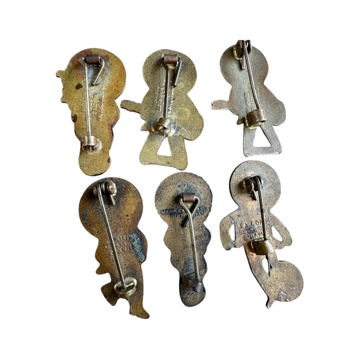 Group of Six Vintage Golly Badges