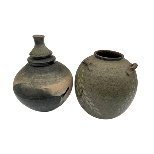Two Large Studio Pottery Vases with Impressed Marks