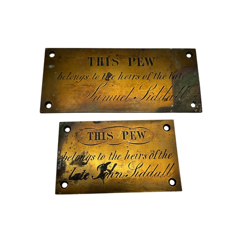 Two Vintage In Memory of Pew Plaques