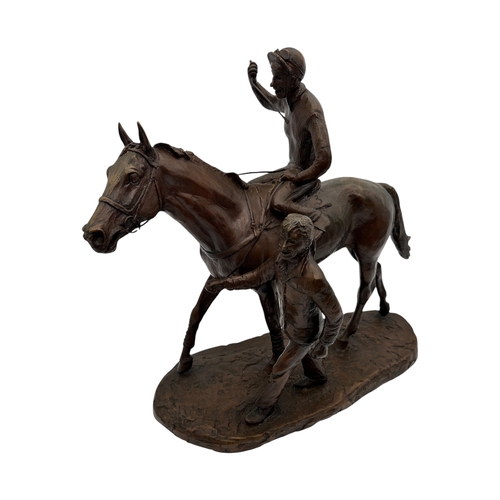 Mary Beatty Scott (1912-1999) Signed Bronze Horse Racing Figure