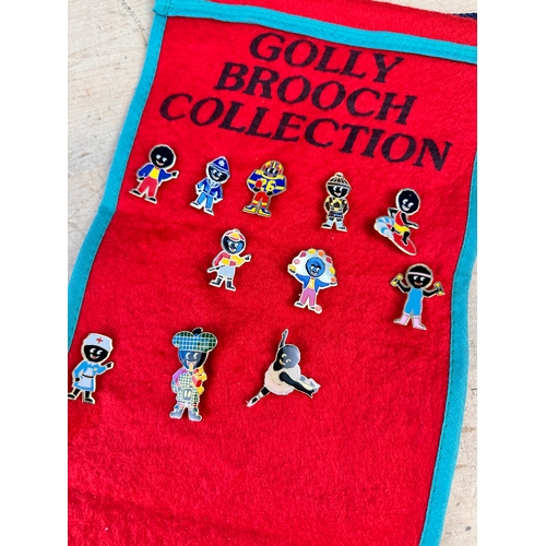 Vintage Robertsons Golly Badges on Felt Collectors Scroll