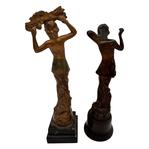 Two Vintage Spelter Lady Figures