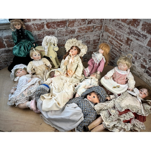 Group of Vintage Porcelain Dolls by Various Makers