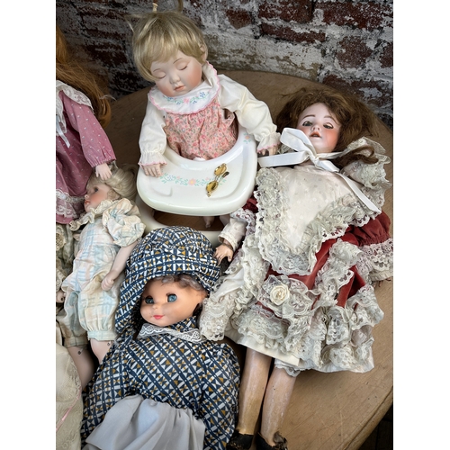 Group of Vintage Porcelain Dolls by Various Makers
