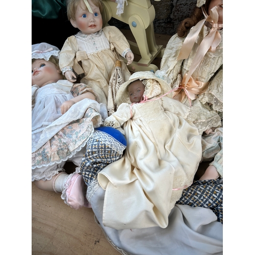 Group of Vintage Porcelain Dolls by Various Makers