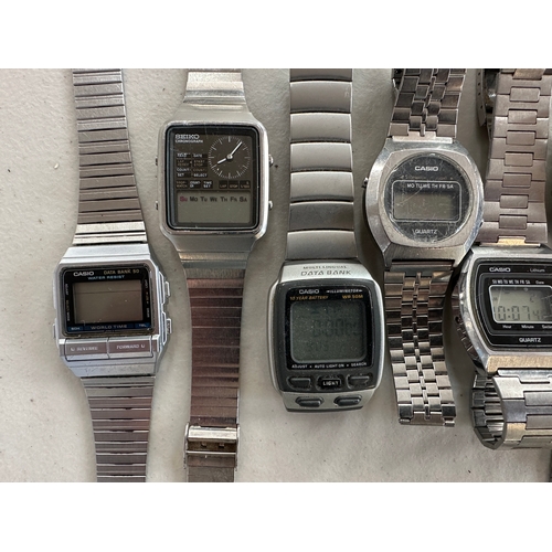 10 Vintage Digital Watches inc. Seiko and Casio