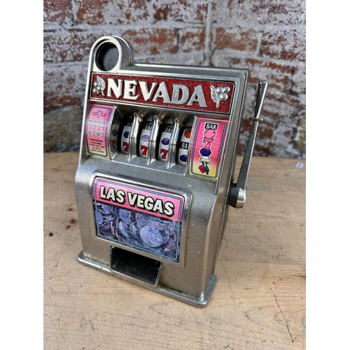 Vintage Mini Nevada Slot Machine Money Bank