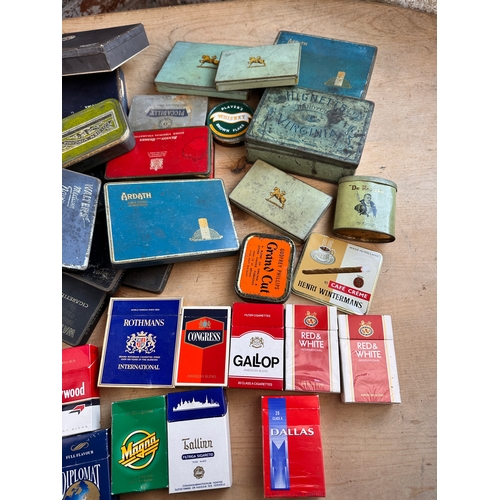 Vintage Cigarette Boxes, Tins, Tobacco & Cigar etc with Cigarette Cards