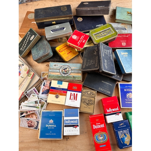 Vintage Cigarette Boxes, Tins, Tobacco & Cigar etc with Cigarette Cards