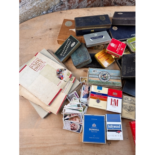 Vintage Cigarette Boxes, Tins, Tobacco & Cigar etc with Cigarette Cards