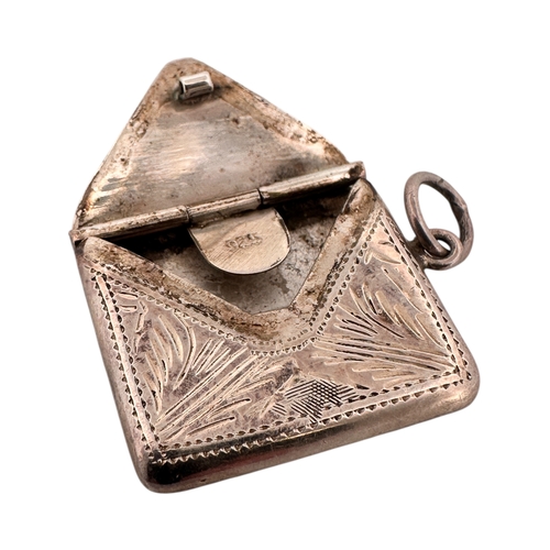 Small Hallmarked Silver Stamp Holder in Envelope Form. 7.9g
