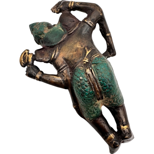 Cold Painted Cast Bronze Ganesh Figure