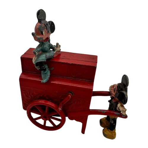 Salco Mickey and Minnie Mouse Barrel Organ Toy, Circa 1949