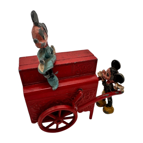 Salco Mickey and Minnie Mouse Barrel Organ Toy, Circa 1949