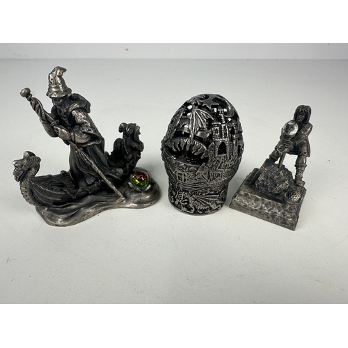 Trio of Pewter Myth & Magic Figures