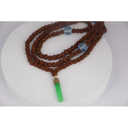 CHINESE HARDSTONE & NUTS BUDDHIST PRAYER BEADS