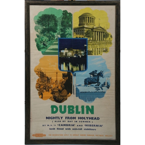 DUBLIN NIGHTLY FROM HOLLYHEAD ADVERTISING POSTER