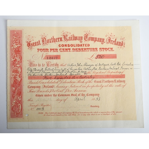 GREAT NORTHERN RAILWAY COMPANY (IRELAND) DEBENTURE STOCK CERTIFICATE