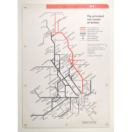 Great North Eastern Railway melamine route service map. Ex service ...
