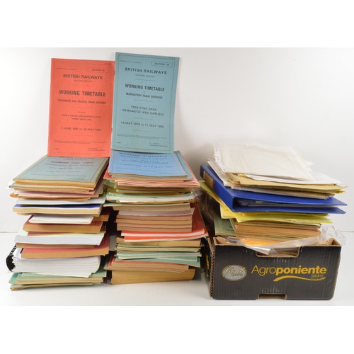 Large quantity of working timetables, signallling alterations, gradient ...