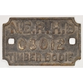Wagonplate, North Eastern Railway HD 03012 TIMBER BOGIE. Cast iron ...