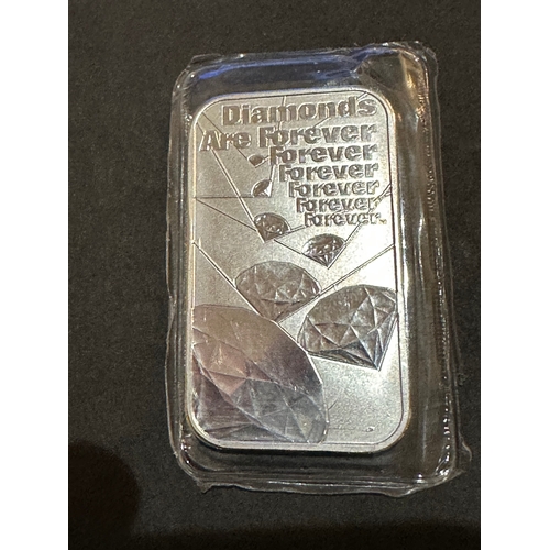 James Bond 007 silver bullion bar by The Royal Mint, Diamonds are ...