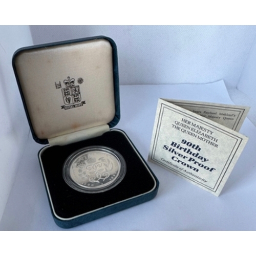 04/08/1990 QE Queen Mother Silver Crown coin