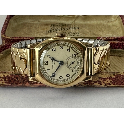 BRAVINGTONS London 9ct gold cased antique / vintage ladies watch, Swiss ...