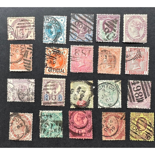 GB QV Surface printed stamps inc OFFICIAL overprint, Cambridge 1900 ...