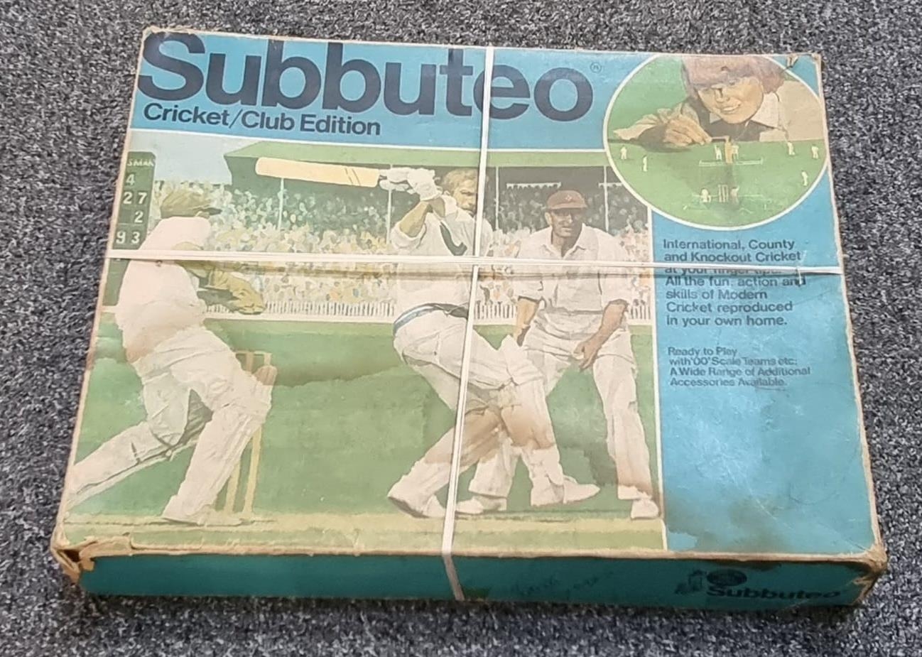 Vintage Subbuteo cricket club edition game in original box. (B.P. 21% ...