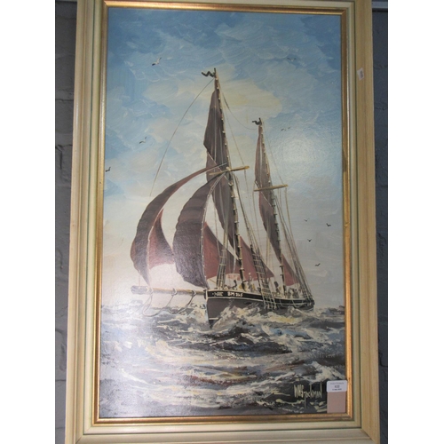W H Stockman, study of a fishing boat under full sail, signed, oils on ...
