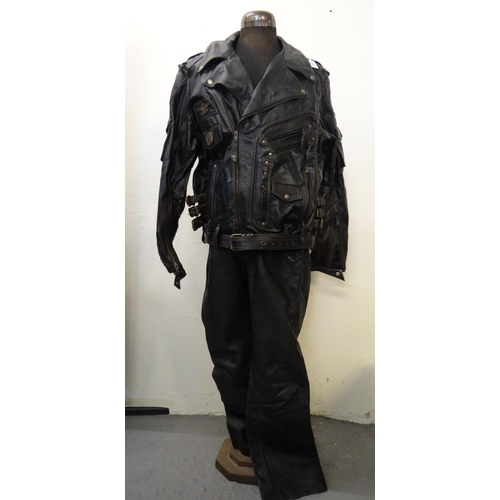 Men's Pretender Adventure black leather biker jacket, together with a ...