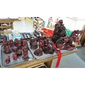 Collection of modern Chinese red resin figures, sculptures and mythical ...