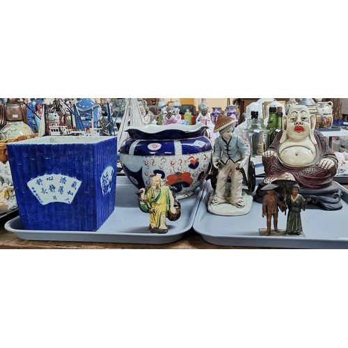 Collection of ceramics to include: 'Imari' design baluster jardinière ...