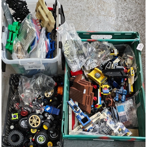 Crate of Lego and Block to include: incomplete aircraft and vehicles ...