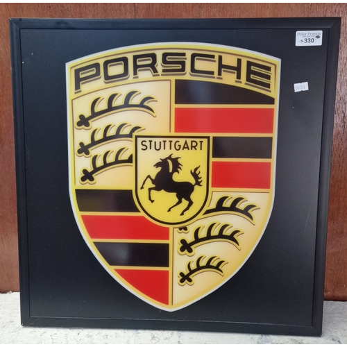 Modern Porsche illuminated Stuttgart Crest advertising sign. 50x51cm ...