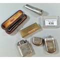 Two vintage silver lighters, one marked Orlik 1926, together with a ...