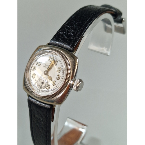 Vintage Rolex Oyster 'Ultra Prima' cushion watch, in solid silver ...