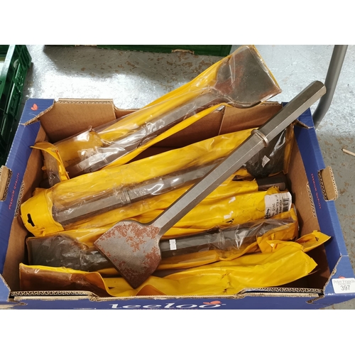 Collection of un-used steel road mender's jack hammer bits. (B.P. 21% ...