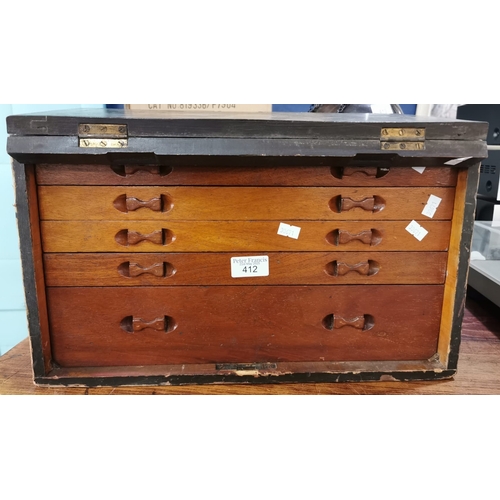 Small engineers tool chest, with fold down front and fitted four ...