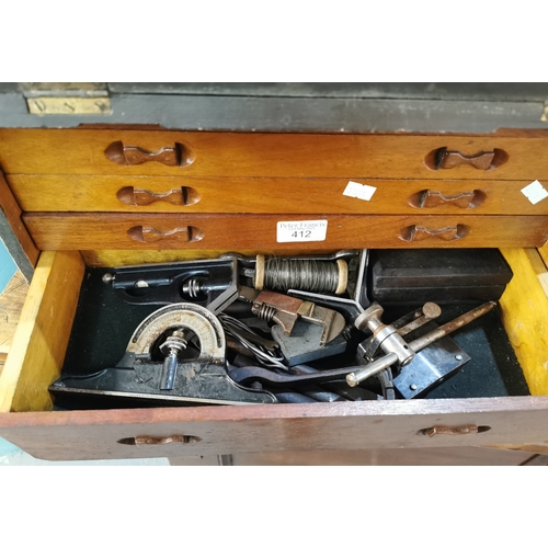 Small engineers tool chest, with fold down front and fitted four ...